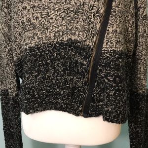 Sugarlips | Sweaters | Sugarlips Black Ombre Offset Zipper Sweater ...